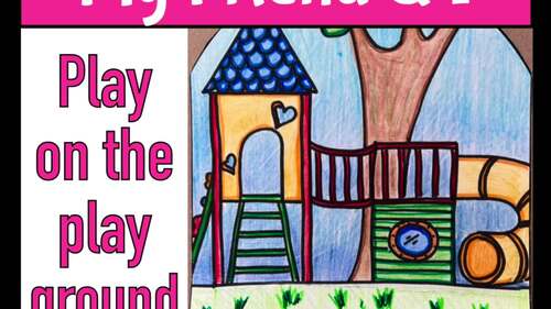 Friendship Art Project 3 AT THE PLAYGROUND guided drawing lesson 1st ...