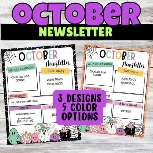 Editable Halloween Newsletter Templates - Editable October Parent ...