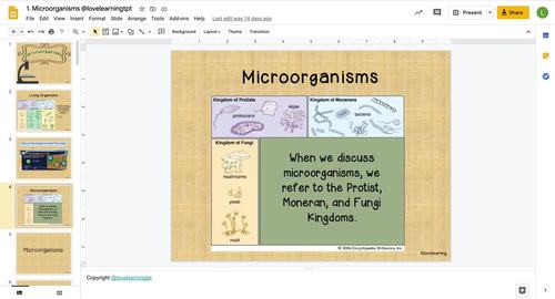 Microorganisms Interactive Google Slides™ Lesson by Love Learning