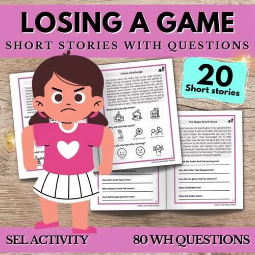 Losing A Game Scenario Worksheet W/ Question l Inappropriate Behavior ...