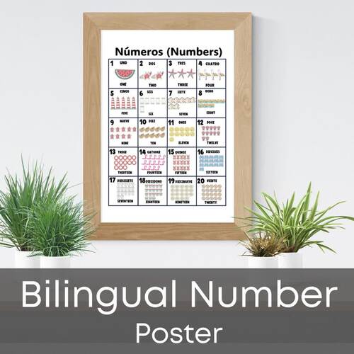 Summer Number Poster | Bilingual English & Spanish Counting Chart