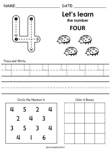 Number Tracing (1-10) Worksheets Printable, Number Sense, Preschool, T ...