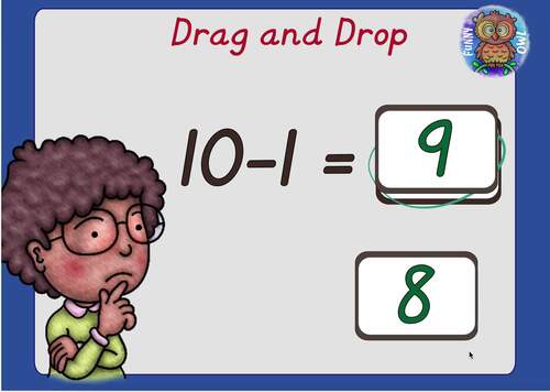 SUBTRACT WITHIN TEN TASK CARDS MATH KINDERGARTEN 1ST GRADE BOOM CARDS ...