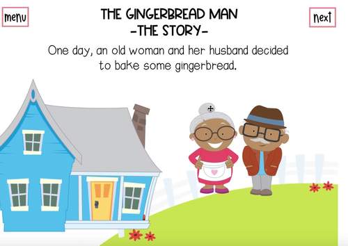Gingerbread Man Boom Cards™ Story Basic Concepts Following Directions