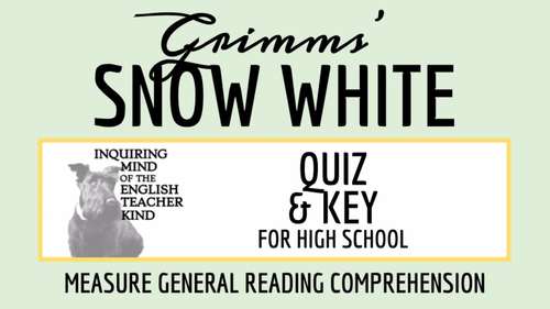 "Snow White and the Seven Dwarfs" Quiz and Answer Key (Printable)