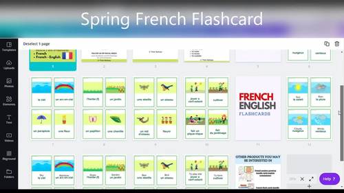 SPRING French flashcards Le printemps by Language Forum | TPT