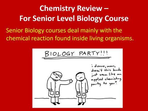 Chemistry Review for Senior Biology Courses by Teach With Fergy | TpT