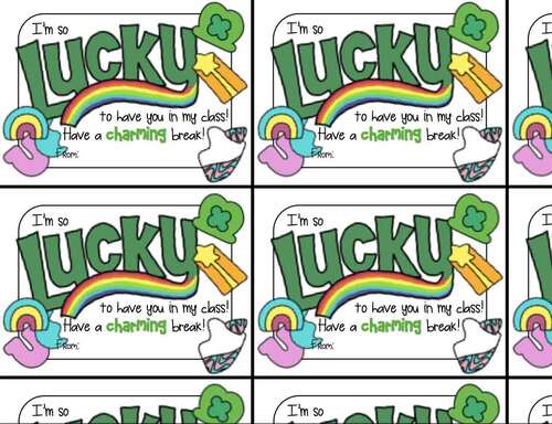 Lucky Charms Winter Holiday (Christmas) Treat Tag- I'm so Lucky to have ...