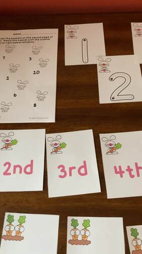 Spring and Easter Preschool Math Activity | Ordinal Numbers 1 through 10