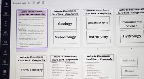 Intro to Geoscience Card Sort by Candyce Reynolds | TPT