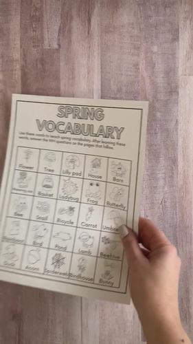 Spring Vocabulary Worksheets: Answering WH Questions for Speech Therapy