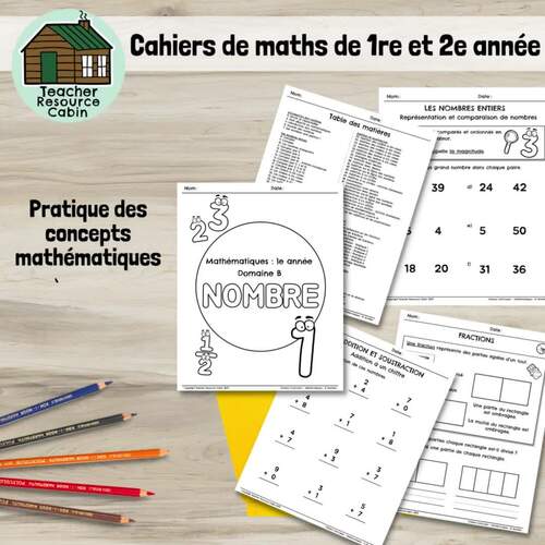 Grade 1/2 Ontario FRENCH Math Workbook Bundle by Teacher Resource Cabin