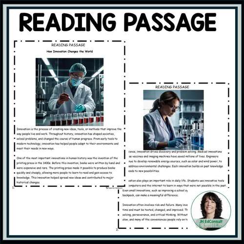 Innovation Reading Comprehension Activity | Questions | SEL ELA ...