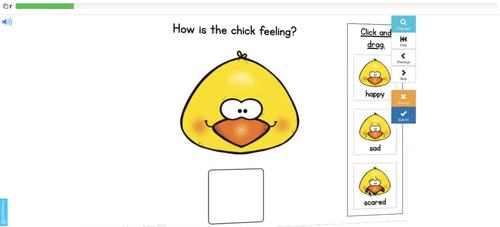 Easter Chick Identifying Feelings | Boom Cards Distance Learning