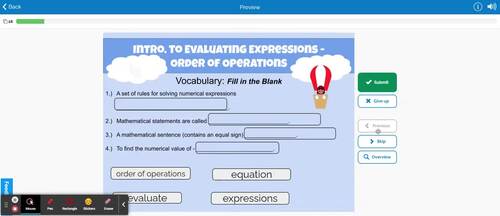 5th Grade/5.OA.1 Intro. to Evaluating Expressions/Order of Operations ...