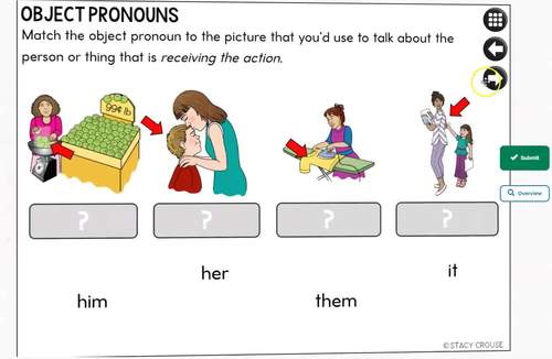 Object Pronouns in Sentences Boom Cards™ Lesson and Activities Speech ...
