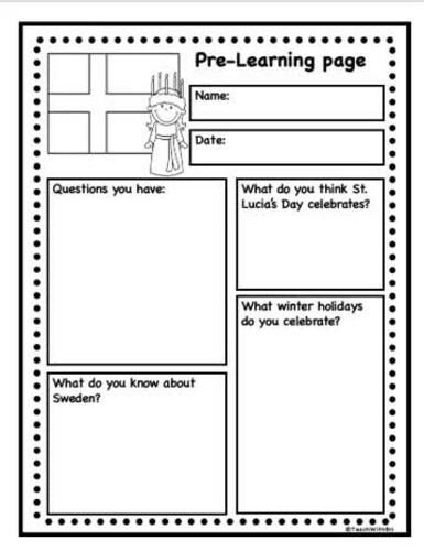 St Lucias Day Sweden Reading Comprehension Pack for Christmas and Holidays