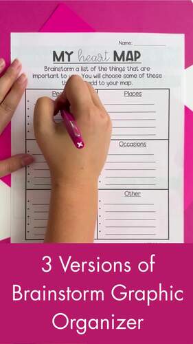 Writer’s Heart Map | Intro Writing Activity for Personal Narrative ...