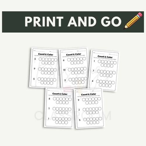 Count and Color Numbers 1 to 10 | Number Recognition Activity | PreK to K