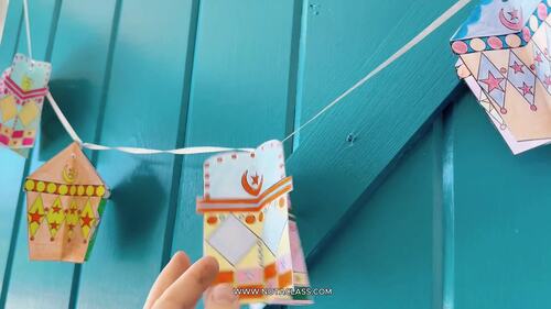 Ramadan & Eid Lantern Paper Craft, Coloring Pages, Bulletin Board Activity
