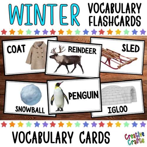 Common WINTER Vocabulary Flashcards with Real Photos | Labeled Flashcards