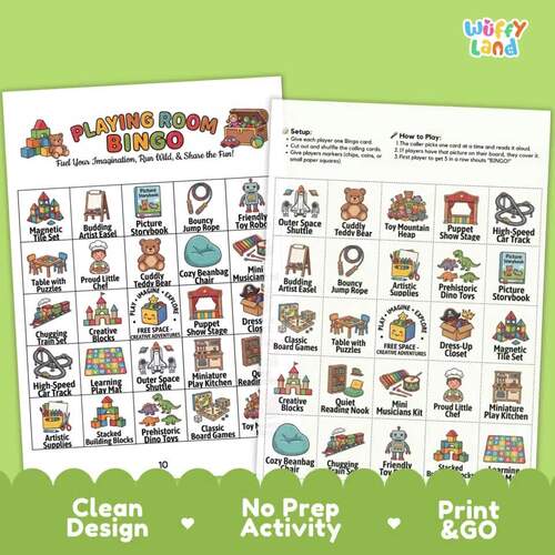 Playing Room BINGO Game | Toy Vocabulary Activity | Preschool Playroom ...