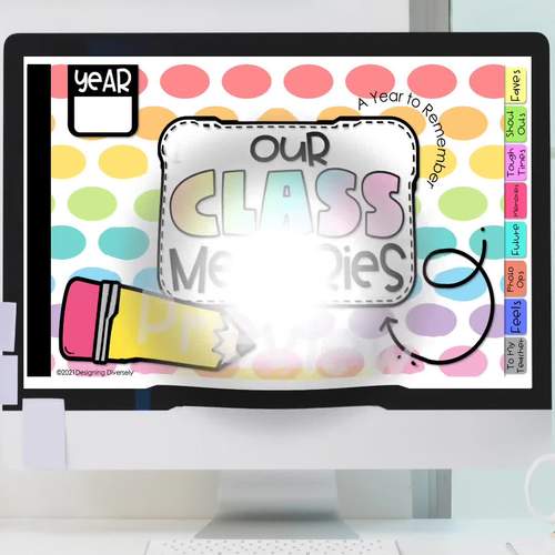 Digital End of the Year Class Memory Book for Google Jamboard™ | TPT