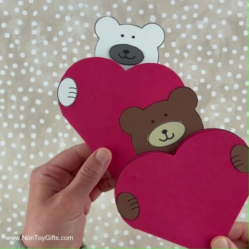 Valentine's Day Bible Bear Heart Cards - Valentine Religious Craft ...