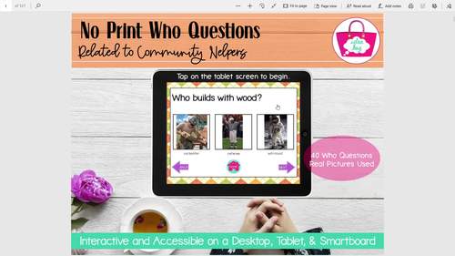 No Print Who Questions with Real Pictures (Speech) Distance Learning