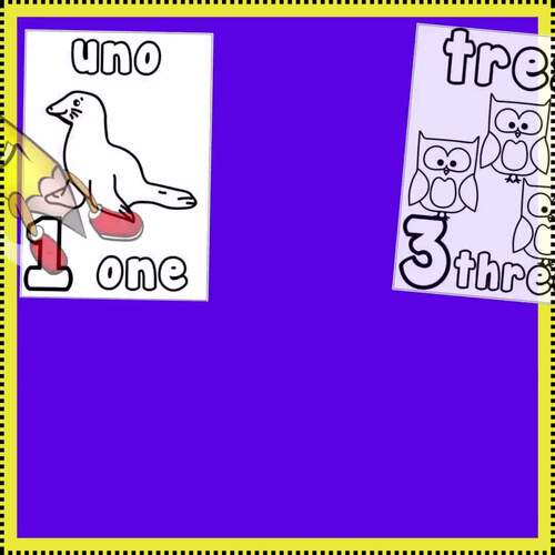 Counting 1-10 in English and Spanish Coloring Pages - Counting & Coloring