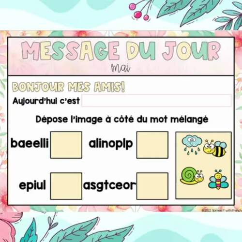 Message du Jour mai | French Message of the Day May by Sprinkle it with ...