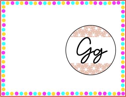 Printable Snowflakes Alphabet Flashcards, Round Word Wall Letters ...