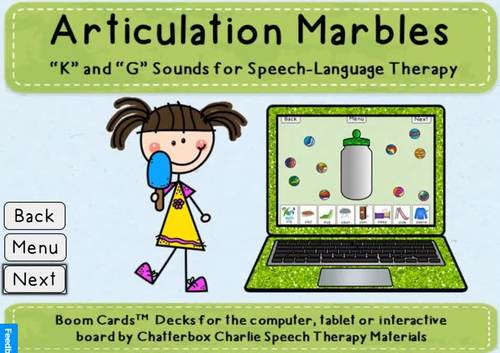 Articulation Marbles Velar Fronting K and G Sounds for Speech Therapy ...