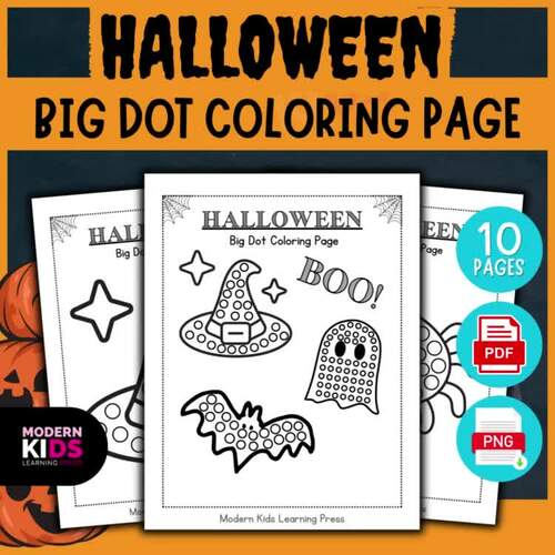 Spooky Fun: Halloween Big Dot Coloring Page by ModernKids LearningPress