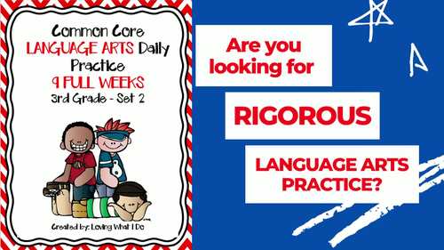 3rd Grade Common Core Daily Language/ Morning Work/Spiral Review/ 9 ...