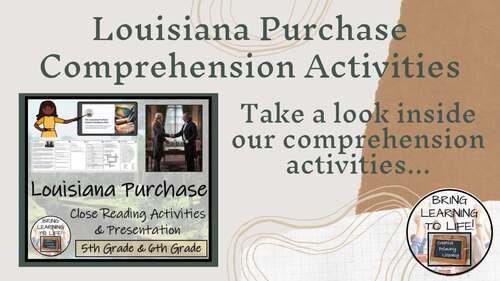 Louisiana Purchase Close Reading Comprehension Activities | 5th & 6th Grade