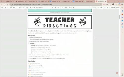 Student Goal Setting Sheets | Editable Goal Trackers | Color By Goal ...