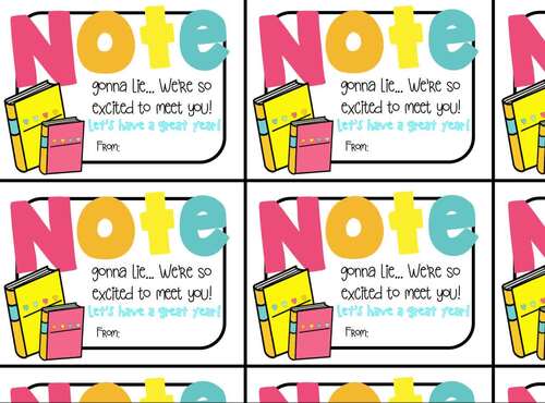 Cute Notebook Beginning of Year Gift Tag- Note (not) gonna lie...I'm so ...