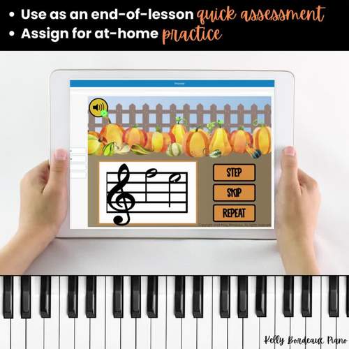 Steps, Skips, Repeated Notes on Treble Staff BOOM™ Cards - Autumn ...