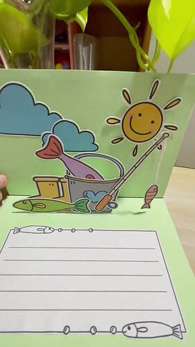 Father’s day Pop-Up Card. Coloring Craft & Creative Writing Activity ...