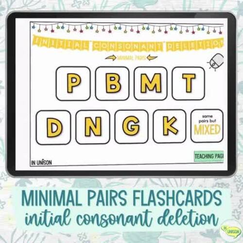 Initial Consonant Deletion Minimal Pairs Flash Cards | Print and Digital