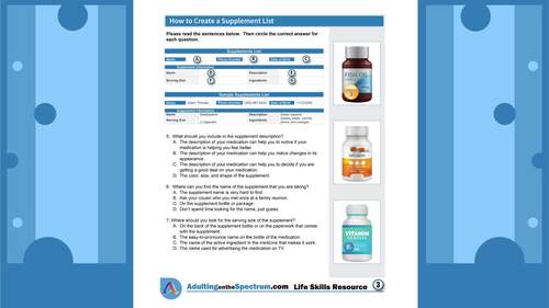 Independent Living Skills No-Prep Activity - How to Create a Supplement ...