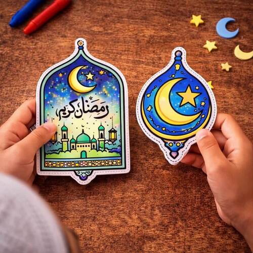 Ramadan & Islamic Coloring Ornament Templates,Eid Decor Crafts ...