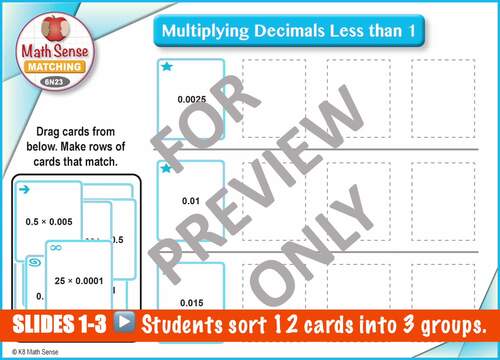 Multiplying Decimals Less than 1 DIGITAL MATCHING: 15 PPT / Google ...