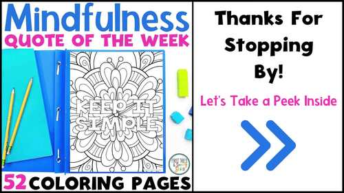 Mindfulness Quote of the Week Coloring Pages - Social Emotional ...