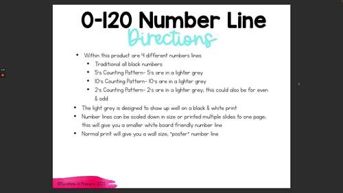0-120 Number Line Wall Poster | TPT