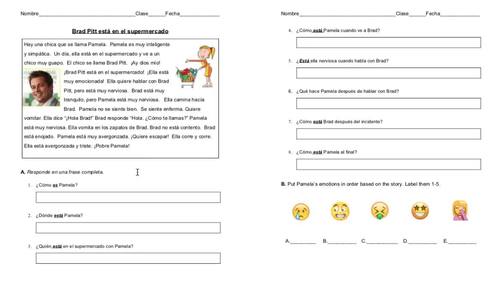 Spanish story: emotions by Spanish with Stephanie | TpT
