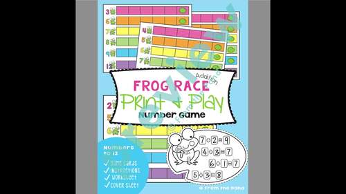 Addition Game for the Counting On Strategy by From the Pond | TPT