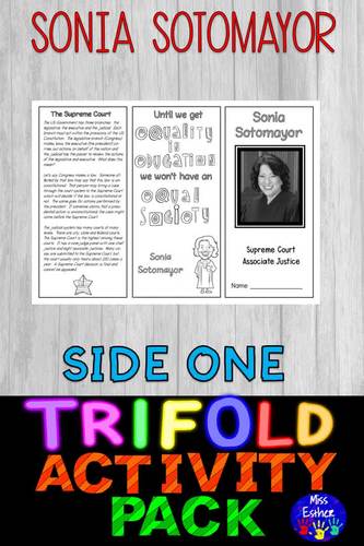 Sonia Sotomayor Trifold PLUS 6 Resources (Women's History, Hispanic ...