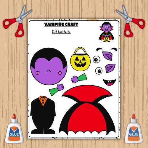Vampire Craft | Halloween Art Project | Cut & Paste October Activity ...